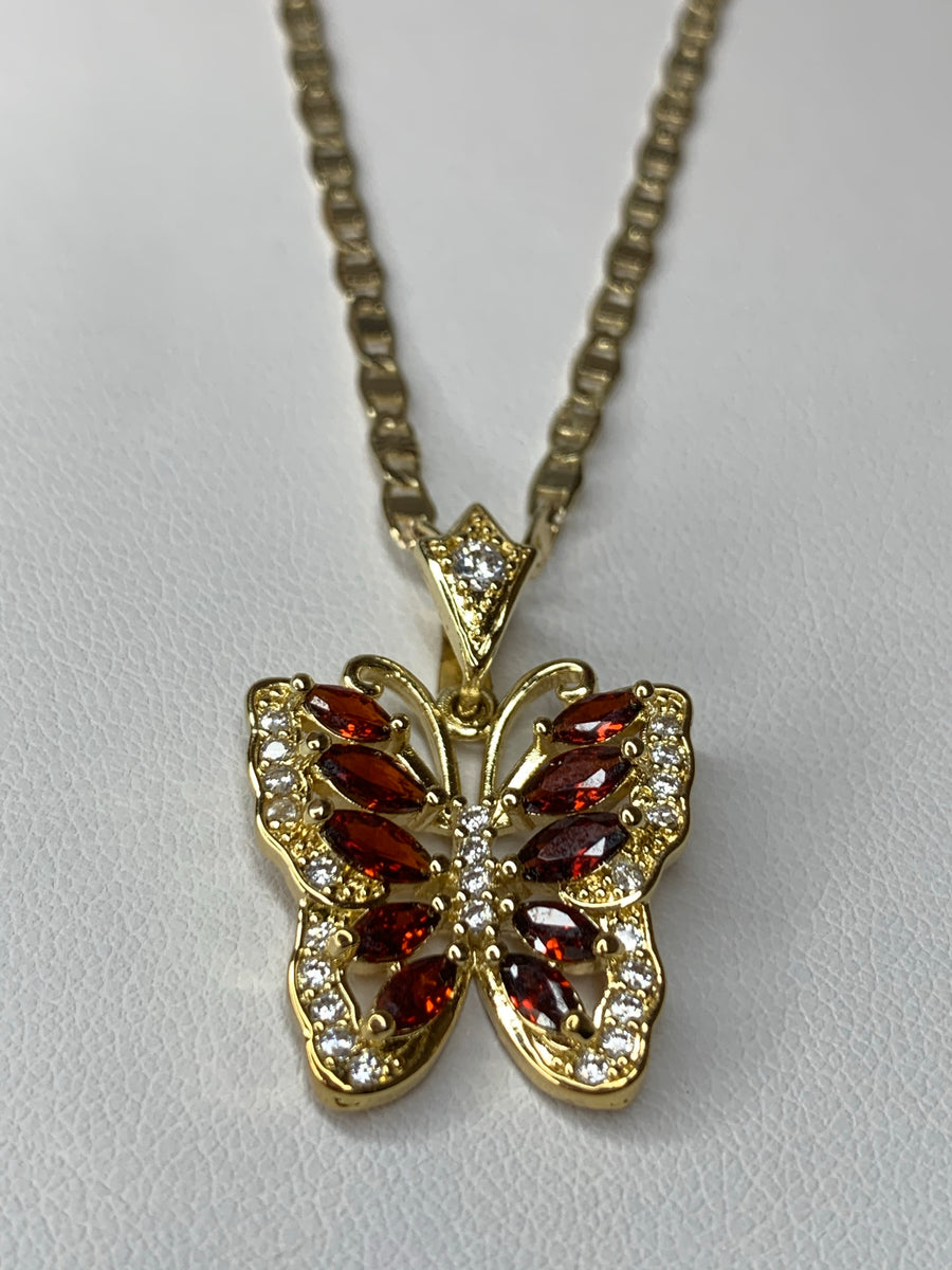 Red Butterfly Necklace – Mahi Jewelry
